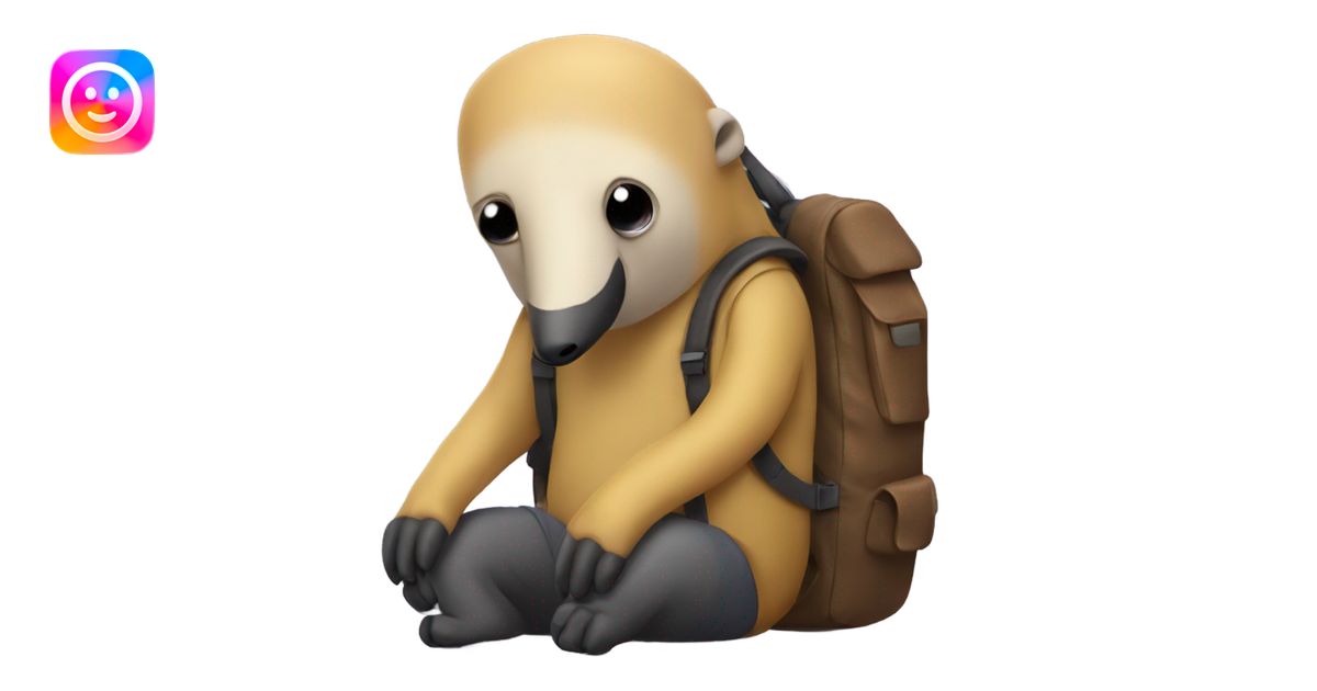 sad anteater with a backpack on emoji | AI Emoji Generator