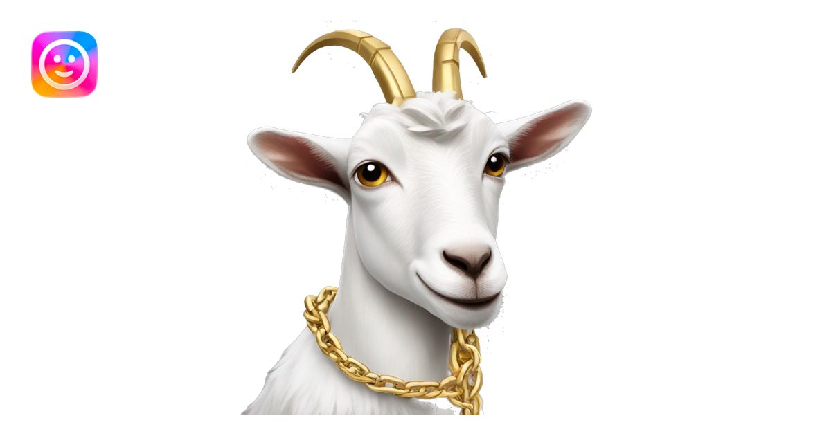 Goat with gold chain emoji | AI Emoji Generator