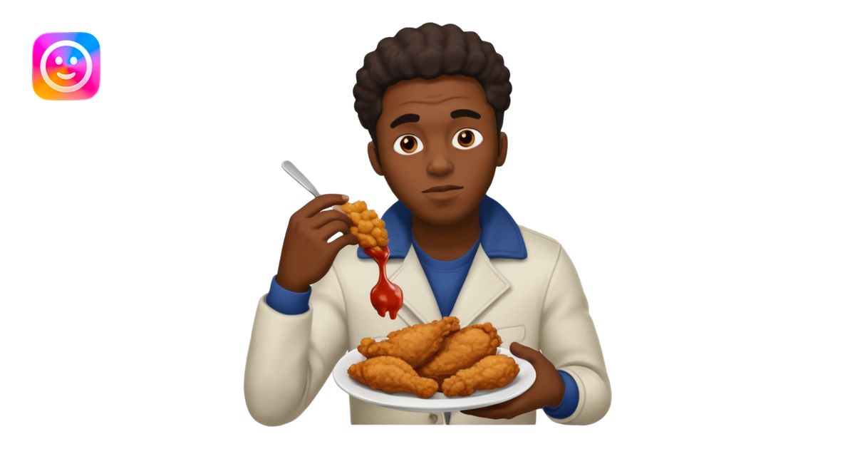 black guy, thug, shiesty, stealing, fried chicken, emoji | AI Emoji ...