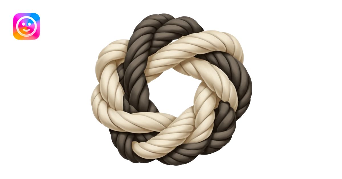 rope tied in a simple sailing knot, rounded edges, cute, soft shading ...