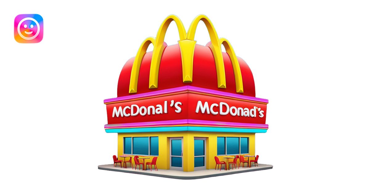 Neon McDonald’s restaurant emoji | AI Emoji Generator