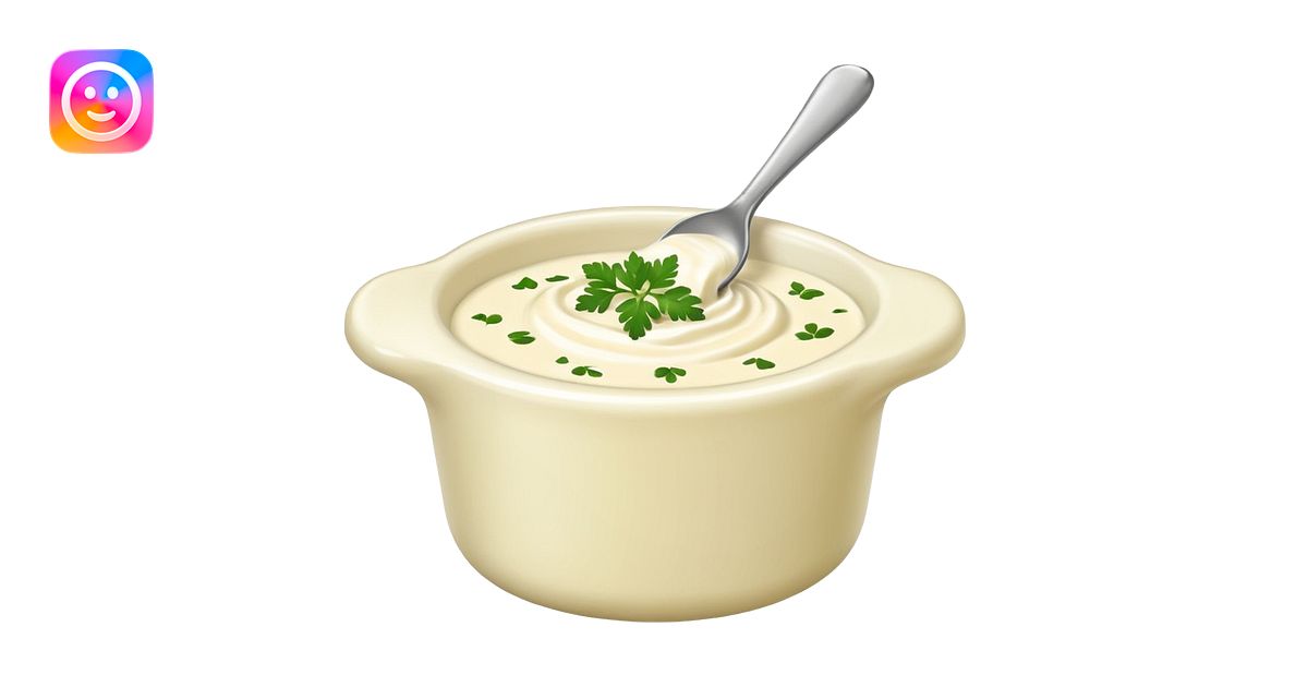 cream cheese dipping sauce with chopped coriander emoji | AI Emoji ...