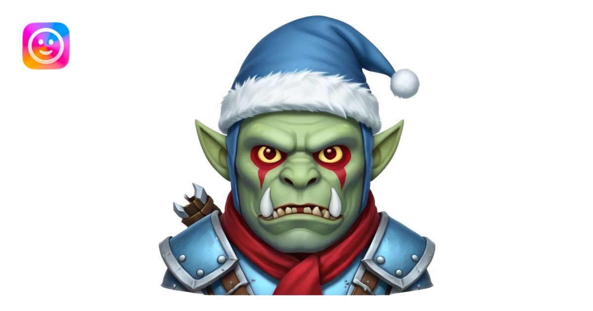 Fantasy Christmas orc legion soldier icon, iron tundra army theme ...