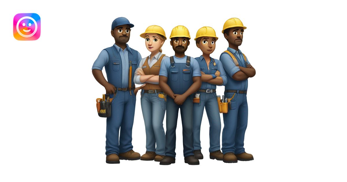 blue collar workers photorealistic serious emoji | AI Emoji Generator