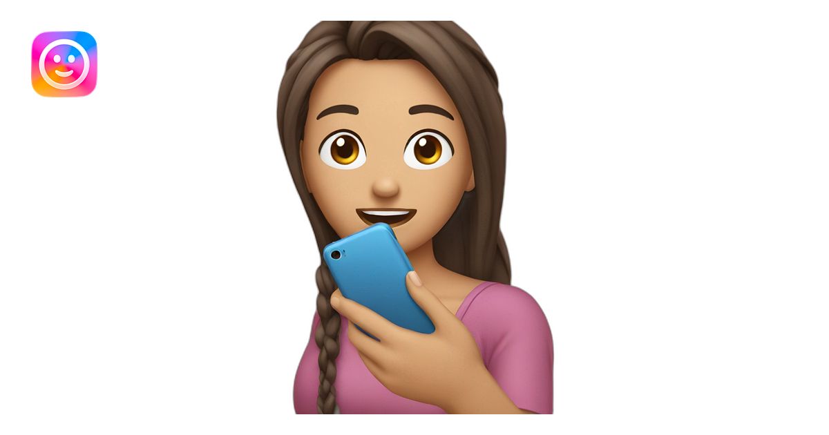 Ruvia hermosa hablando con celular emoji | AI Emoji Generator