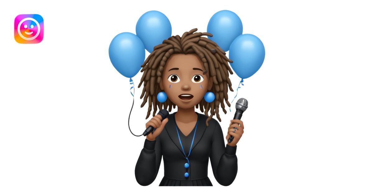 Black girl Stud with dreadlocks singing dressed in black crying 1,2,3 ...