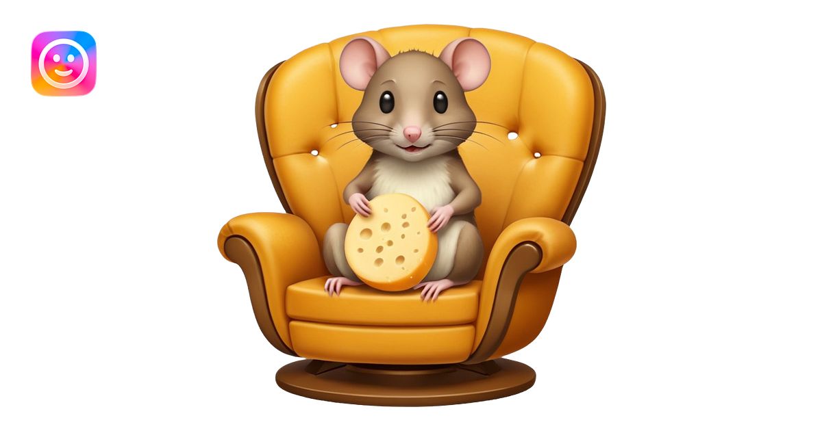 Rat in a lounge chair with a cheese emoji | AI Emoji Generator