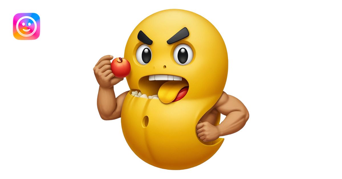 muscular pacman emoji | AI Emoji Generator