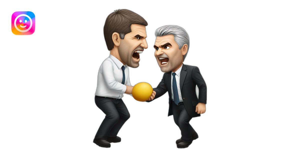 ange postecoglou fighting craig foster realistic emoji | AI Emoji Generator