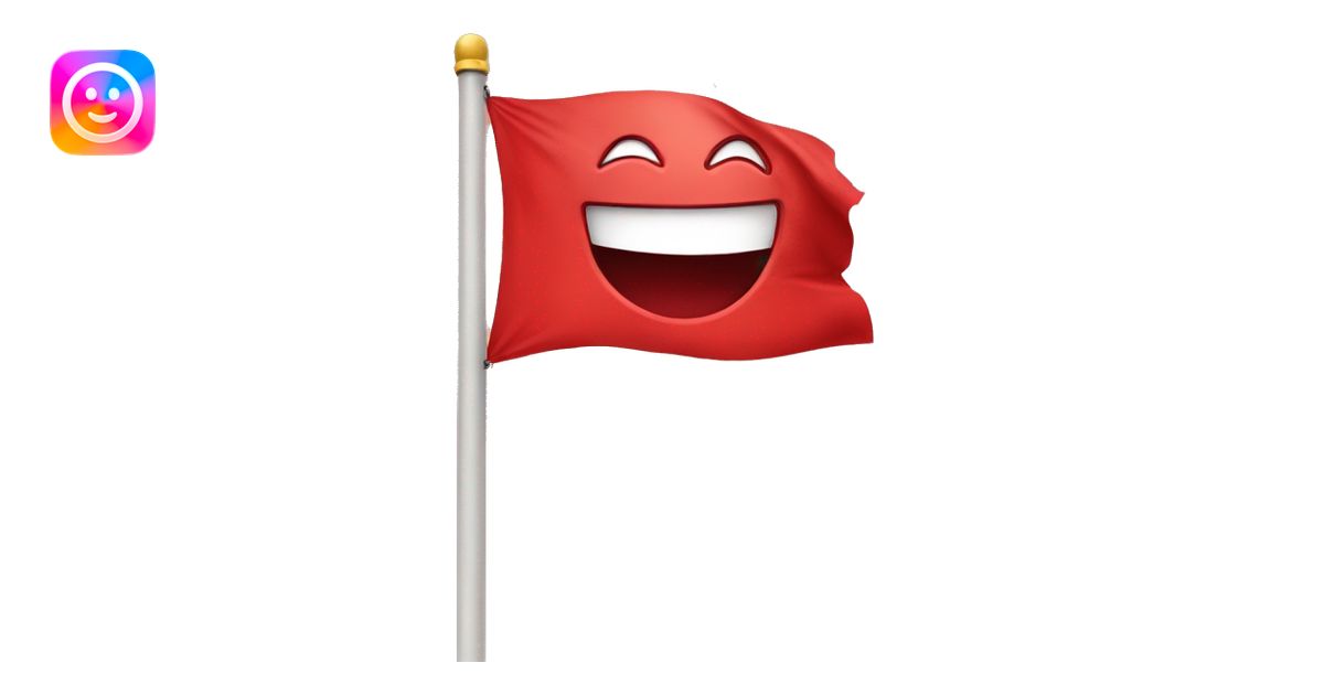 smile emoji with red flag emoji | AI Emoji Generator