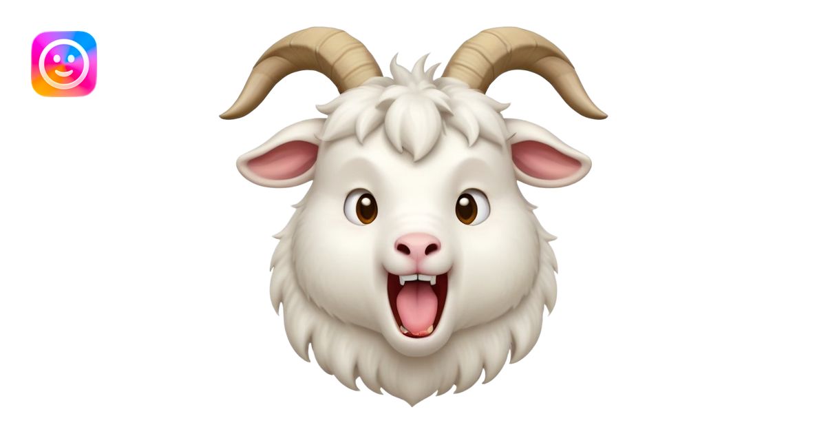 cinematic-cute-yawning-white-goat-portrait-emoji,-head-tilted-slightly ...
