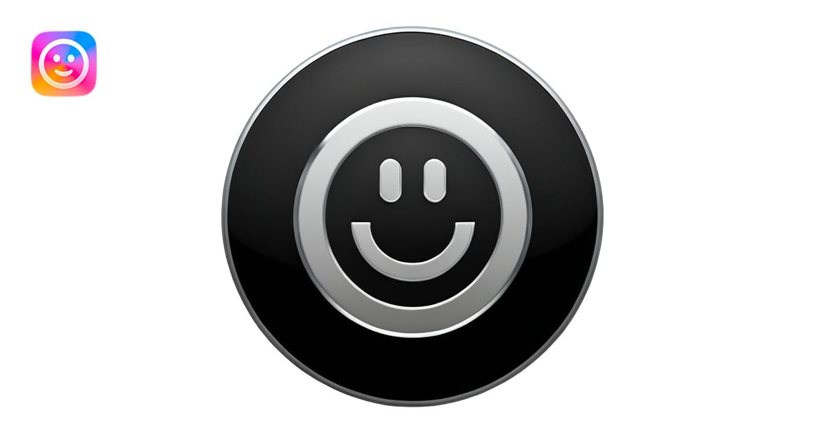 Minimalistic metallic power button emoji, perfect circle, black and ...