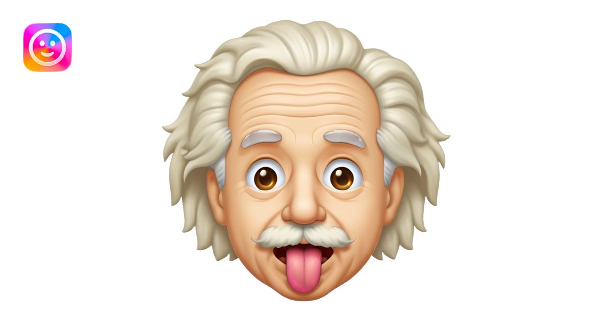 einstein sticking out his tongue freaky emoji | AI Emoji Generator