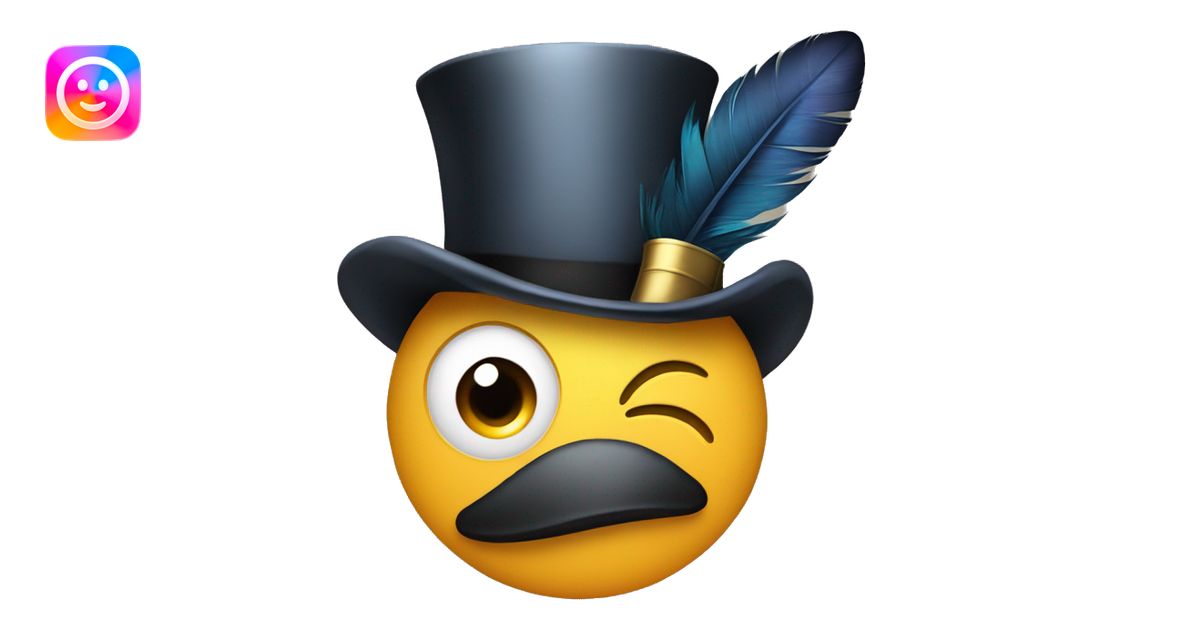 feather wearing a tophat emoji | AI Emoji Generator