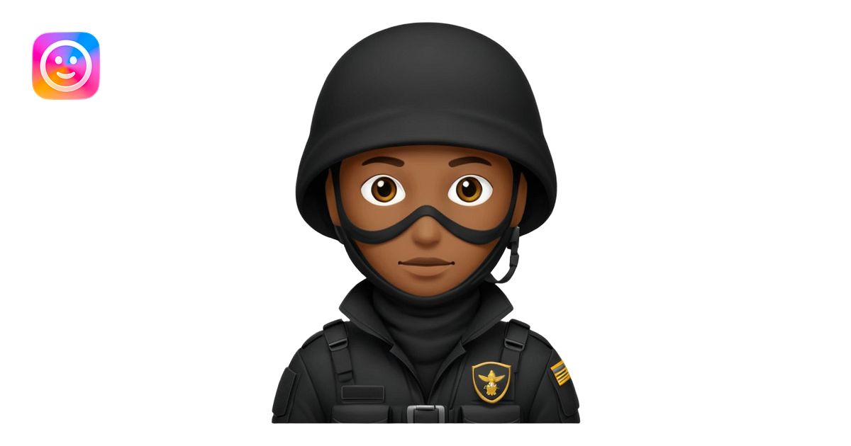 special forces soldier, black uniform, face covered emoji | AI Emoji ...