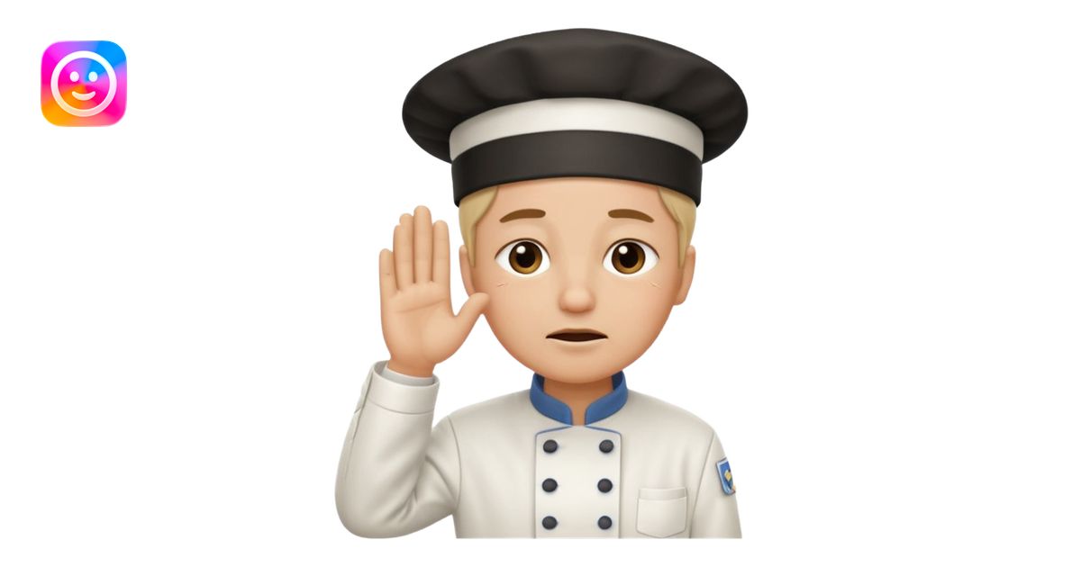 Chef saluting while crying emoji | AI Emoji Generator