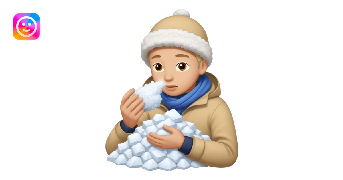 Nose smelling pile of snow emoji | AI Emoji Generator