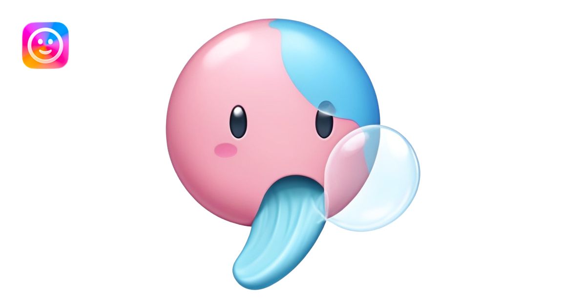 An emoji of a piece of chewing gum, slightly stretched or being blown ...