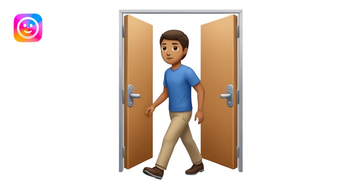 man walking to a exit emoji | AI Emoji Generator