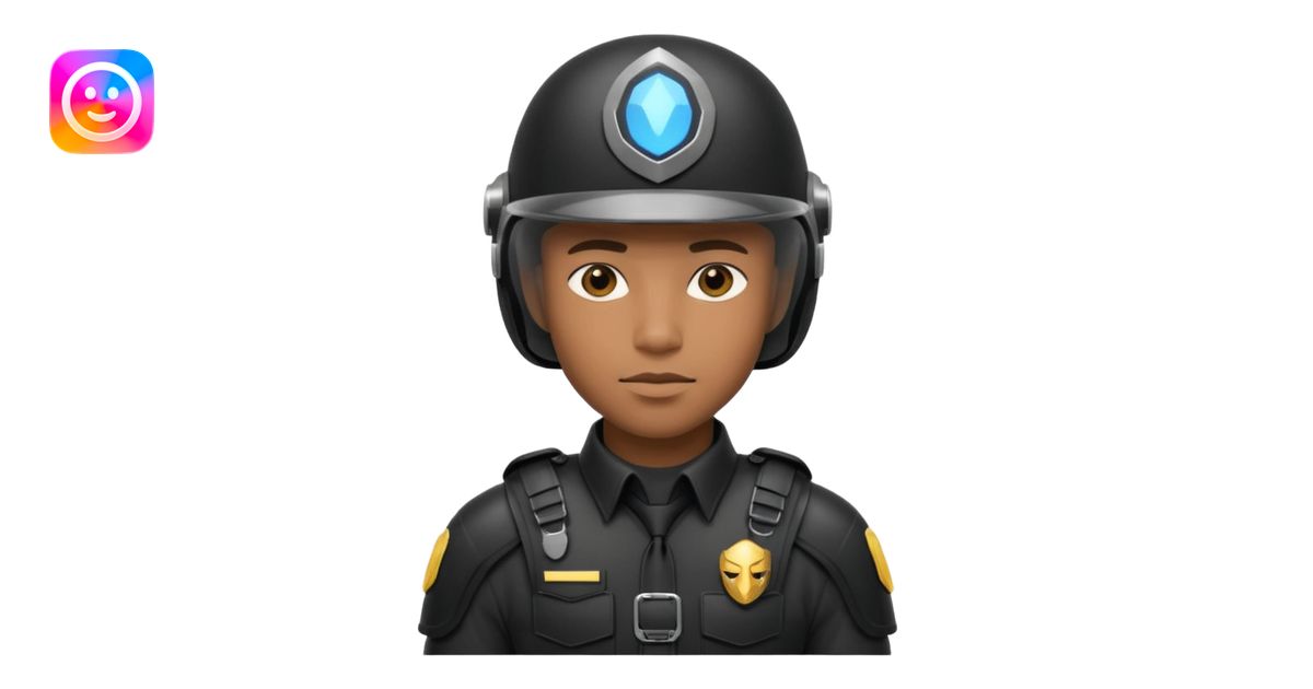 Futuristic black man cop emoji | AI Emoji Generator