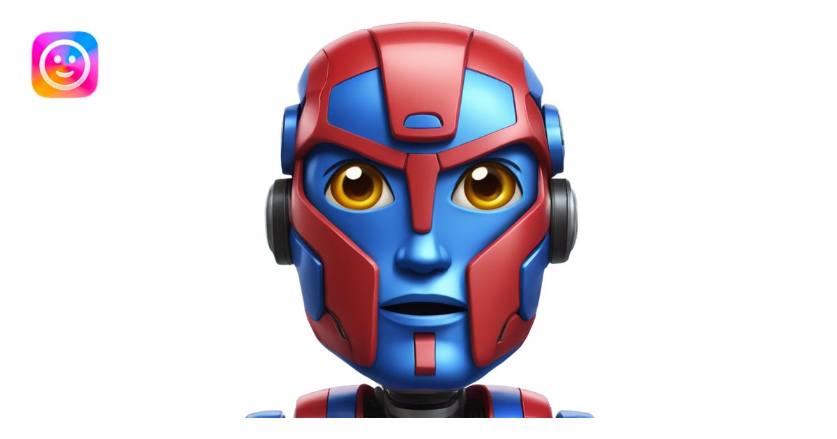 Red and blue transforming robot emoji | AI Emoji Generator