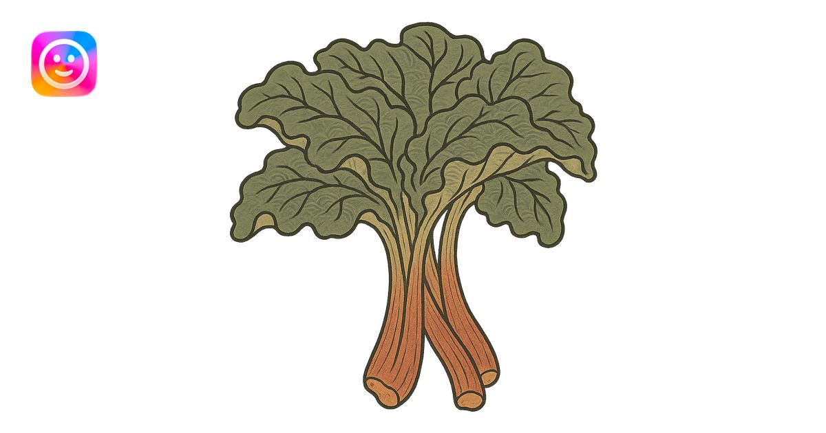 ukiyo-e style rhubarb, traditional Japanese illustration illustration ...