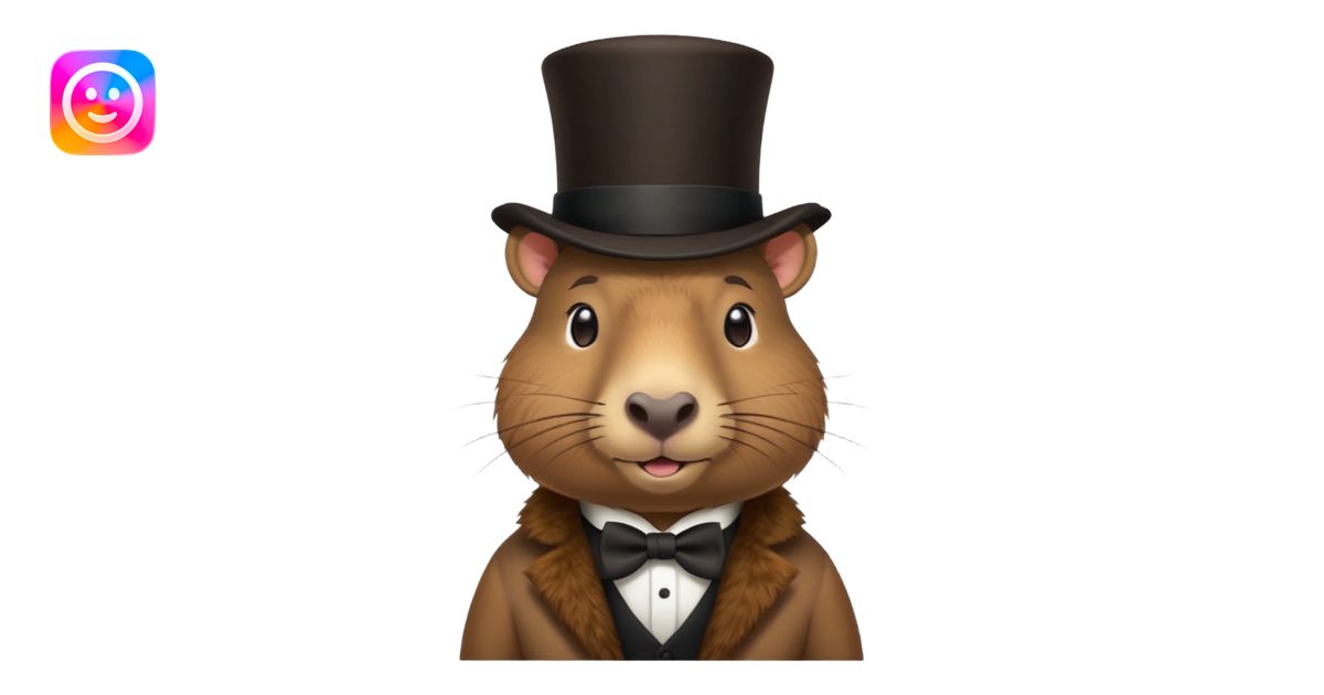 Capybara wearing a top hat emoji | AI Emoji Generator