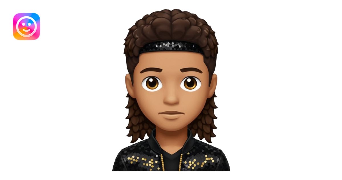 Lil Fizz from B2K with long dark brown hair, black sequin outfit emoji ...