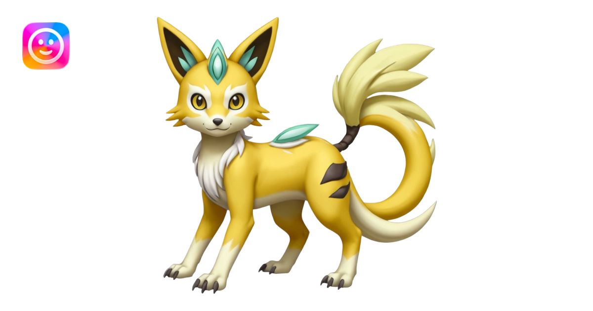Garurumon-Meloetta-Renamon-fusion-hybrid-creature (full body) emoji ...