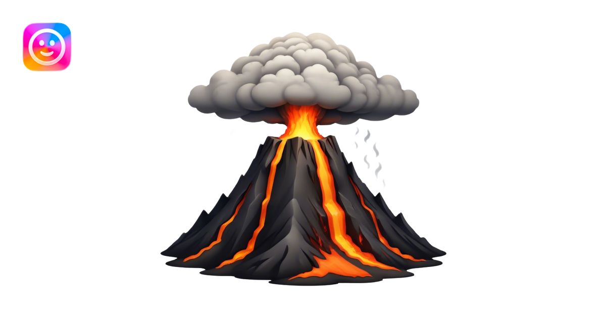 Cinematic Realistic Volcano Emoji, Powerful and awe-inspiring, with ...