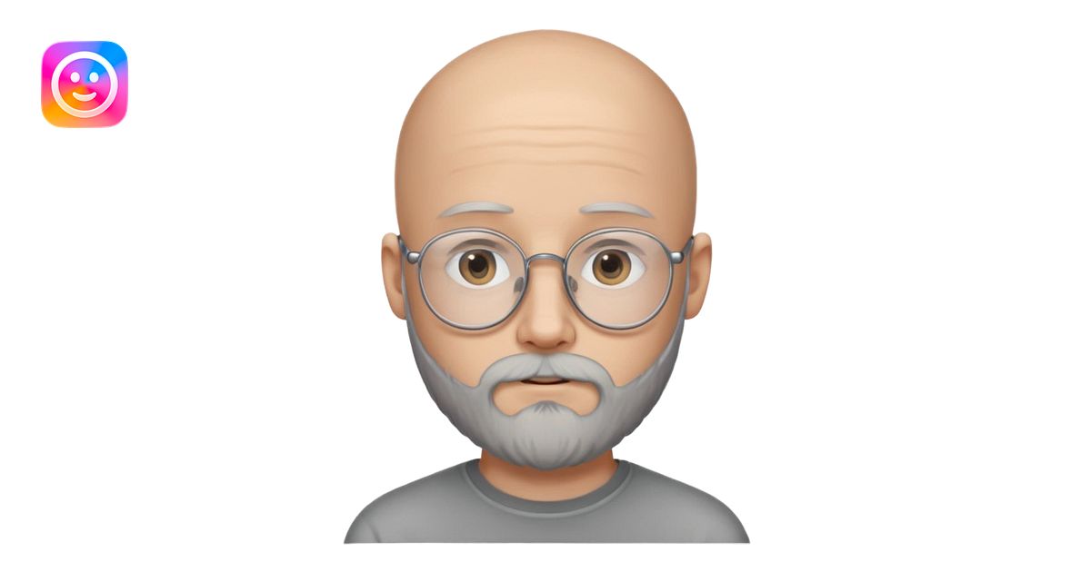 A young guy of 18 years old, bald, with a thick beard and very thin ...