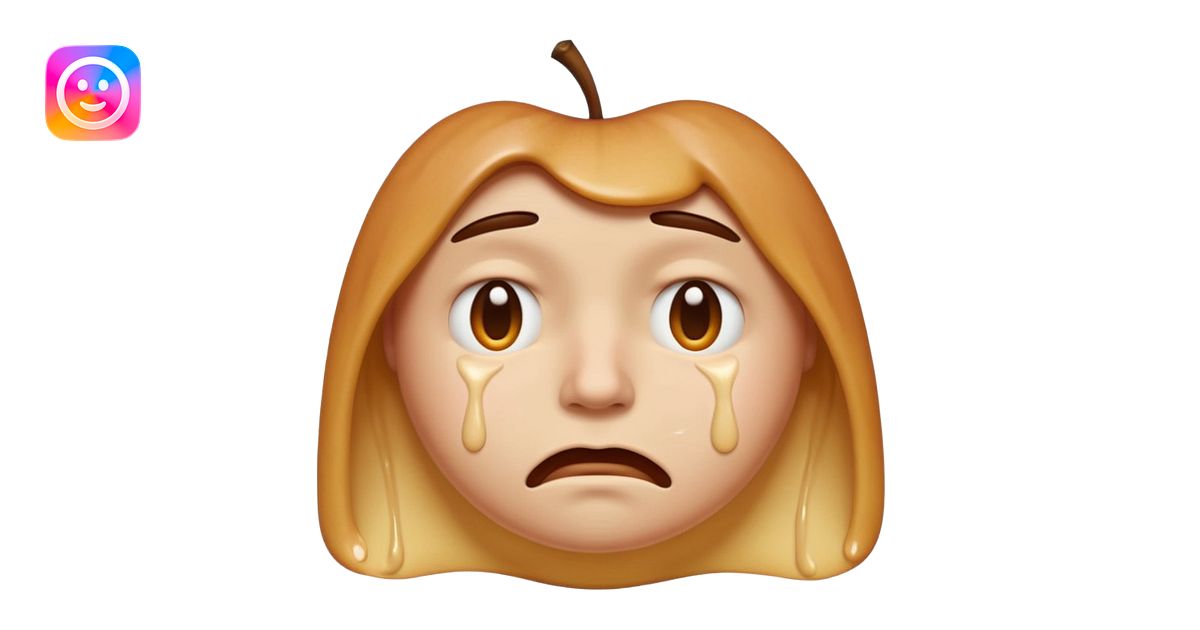Apple-style emoji person inspired by the Apple melting face emoji (🫠 ...
