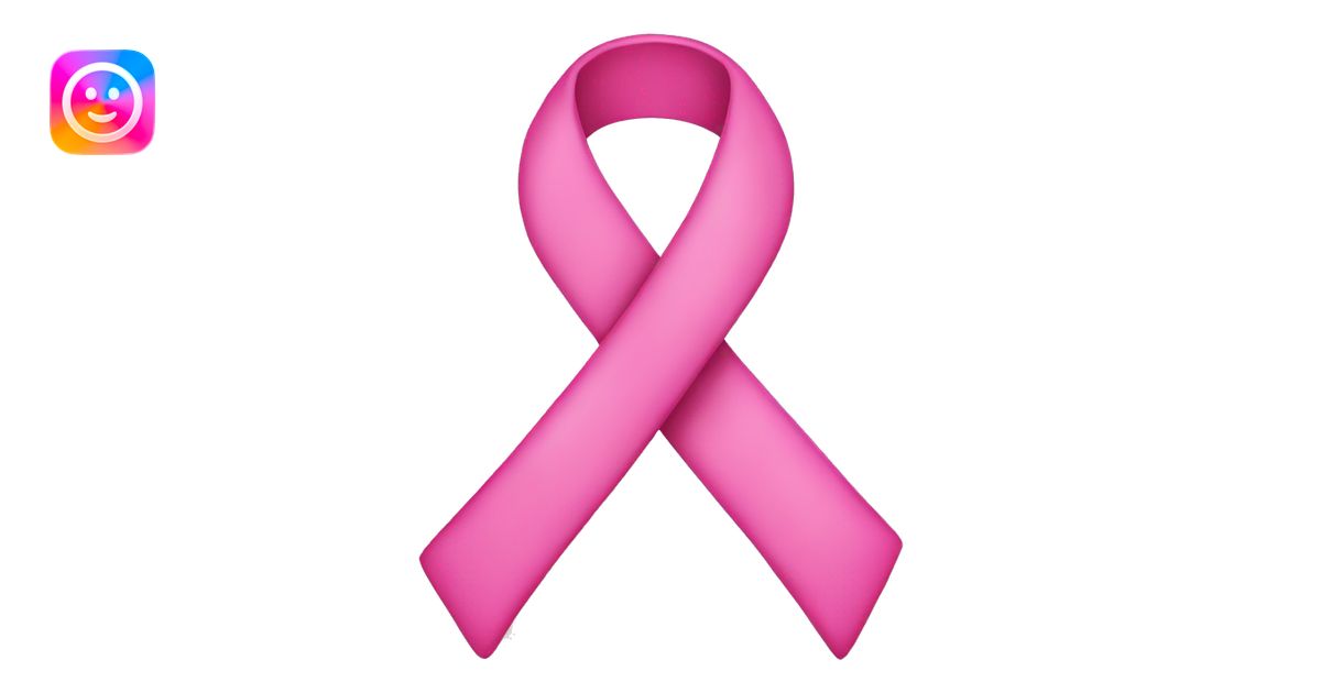 Pink breast cancer ribbon emoji | AI Emoji Generator
