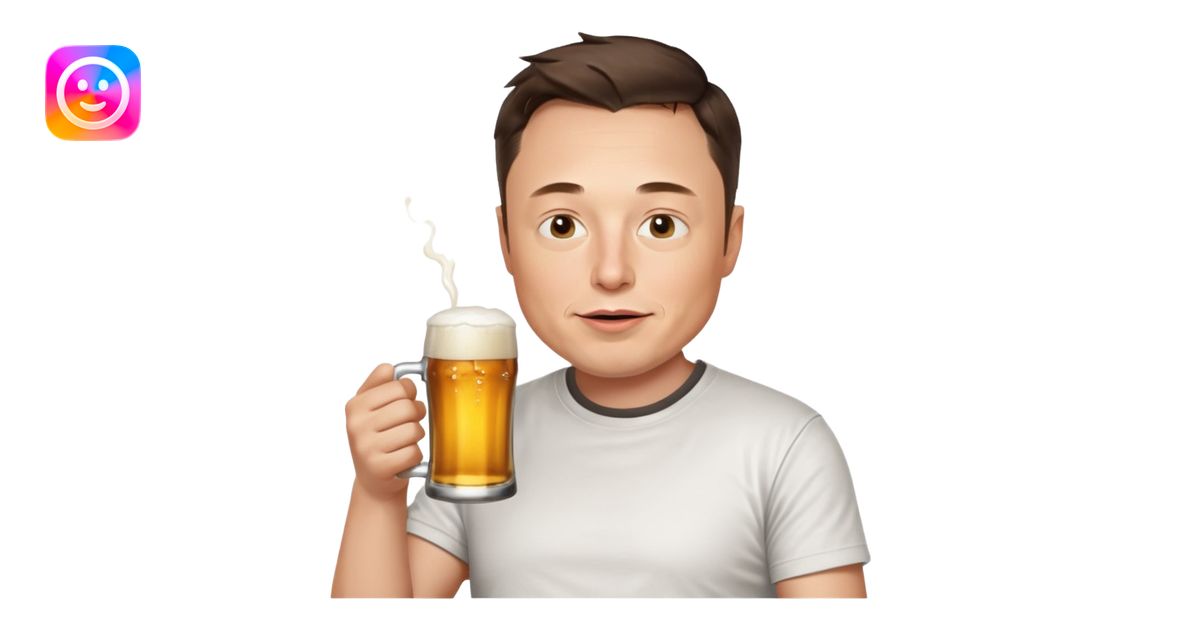Elon musk drinking beer emoji | AI Emoji Generator