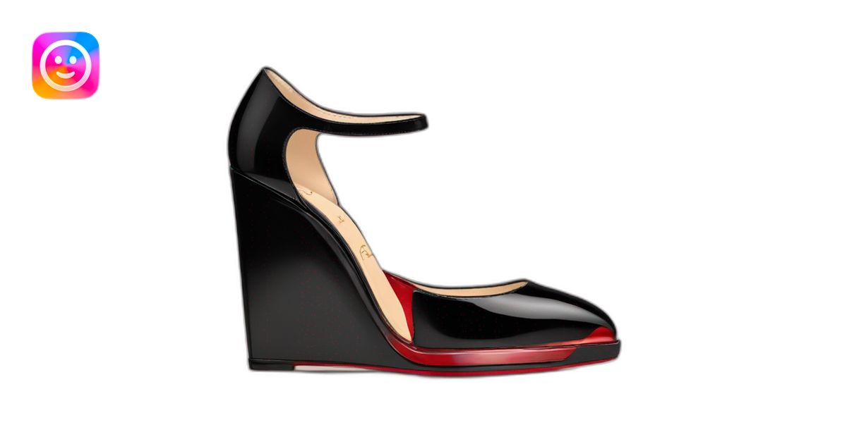 WEDGE heel LOUBOUTIN black PATENT emoji | AI Emoji Generator