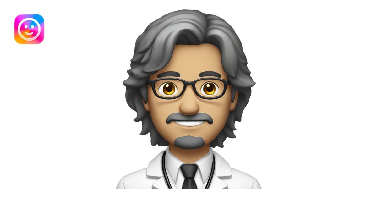 male goth doctor with glasses emoji | AI Emoji Generator
