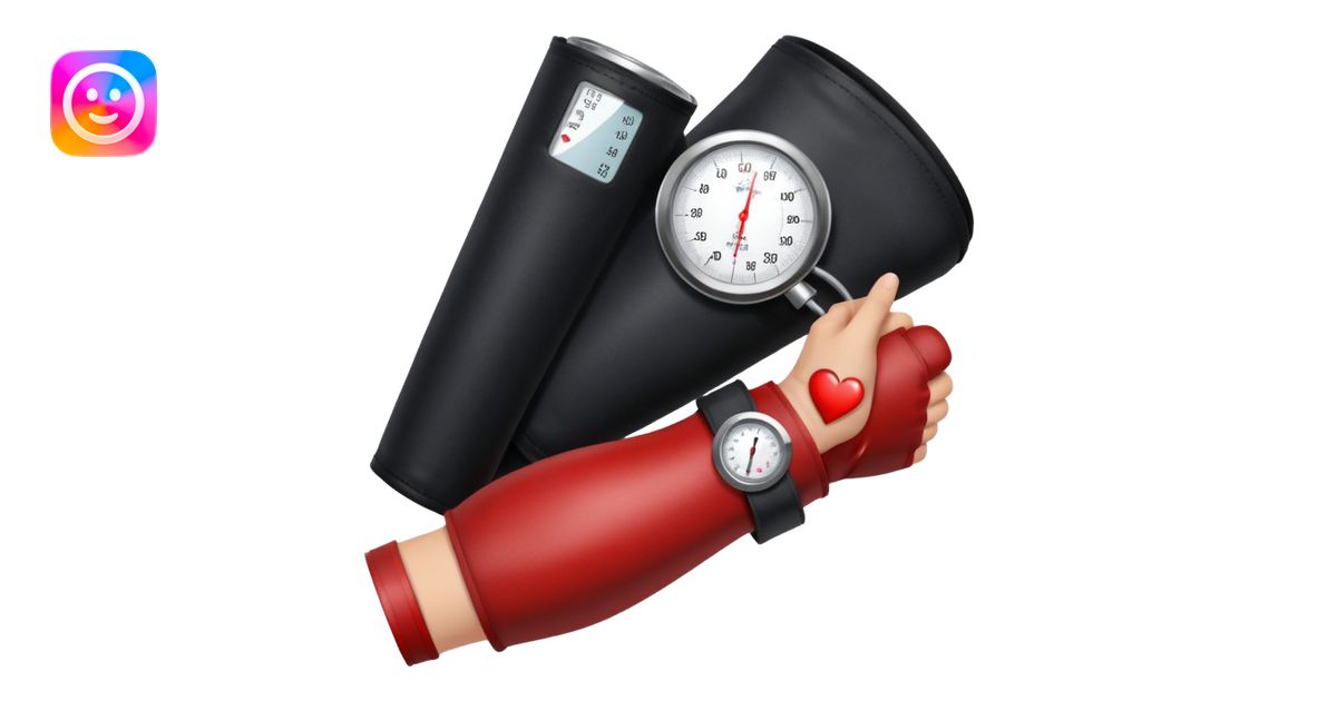 blood pressure cuff dial wrapped around upper arm emoji | AI Emoji ...