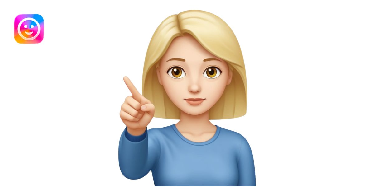 woman pointing hand at 90 degree angle emoji | AI Emoji Generator