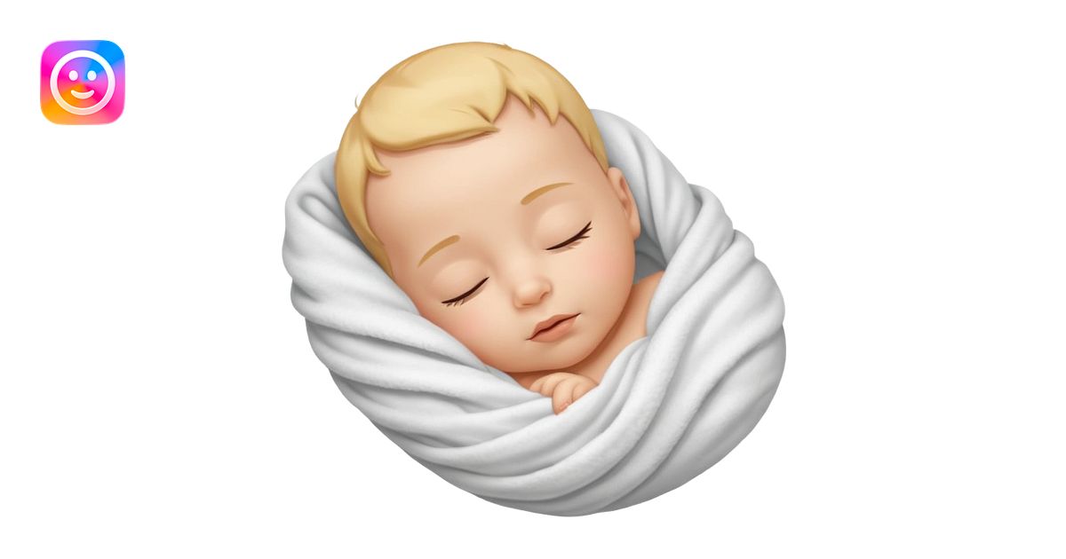 Baby sleeping in a blanket emoji | AI Emoji Generator