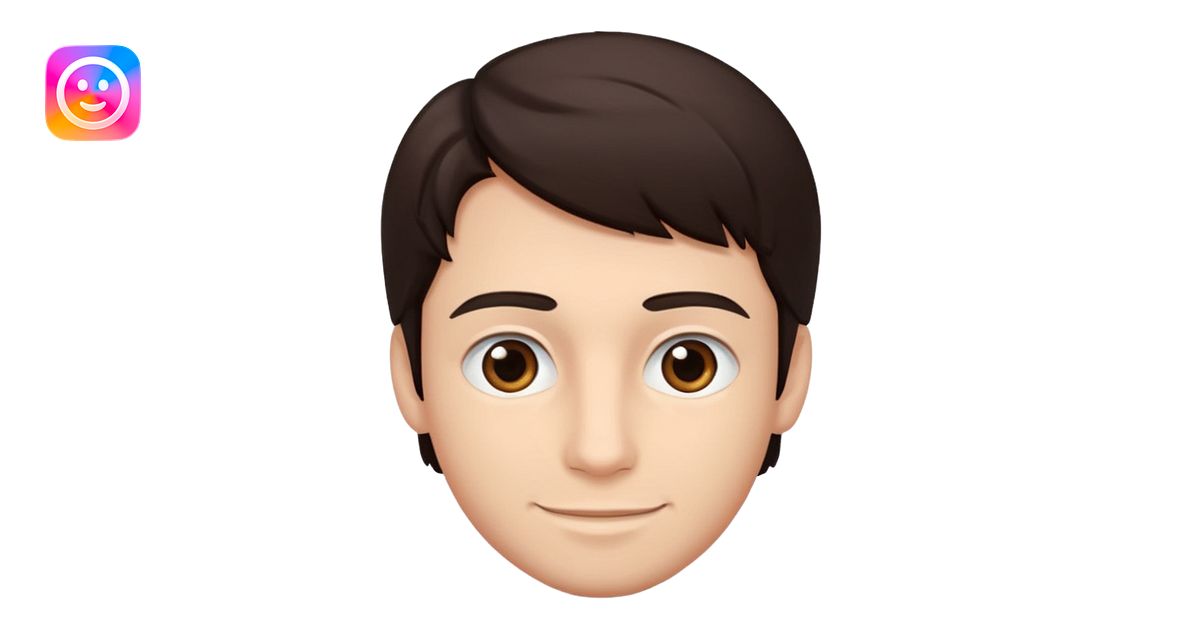 young man dark brown hair emoji | AI Emoji Generator