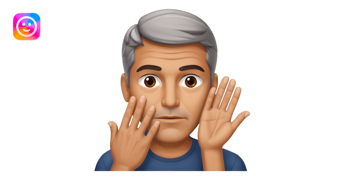 George clooney hand over his face emoji | AI Emoji Generator