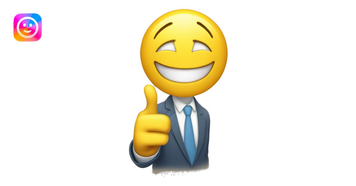 a yellow smiley with a smirk and two hands pointing upwards to portray ...