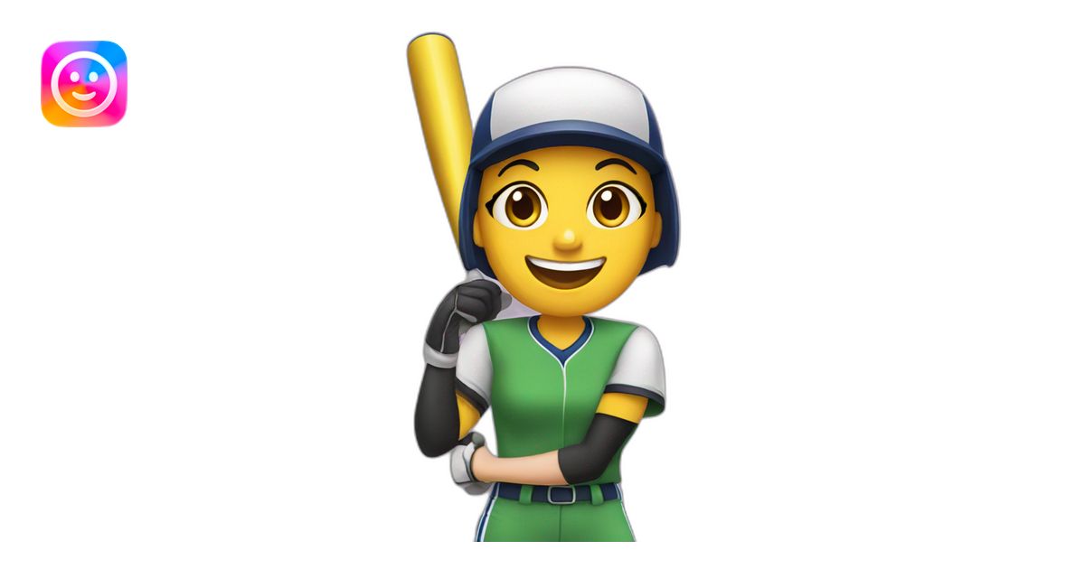 Softball happy emoji | AI Emoji Generator