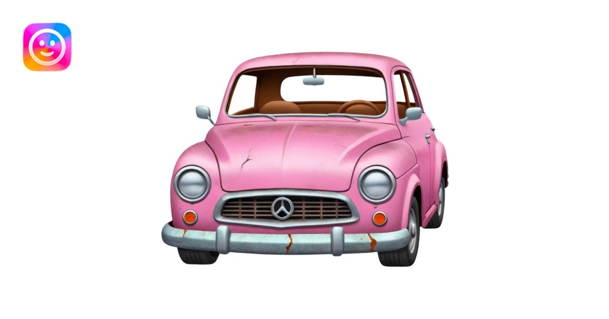 Carro Rosa Quebrado emoji | AI Emoji Generator