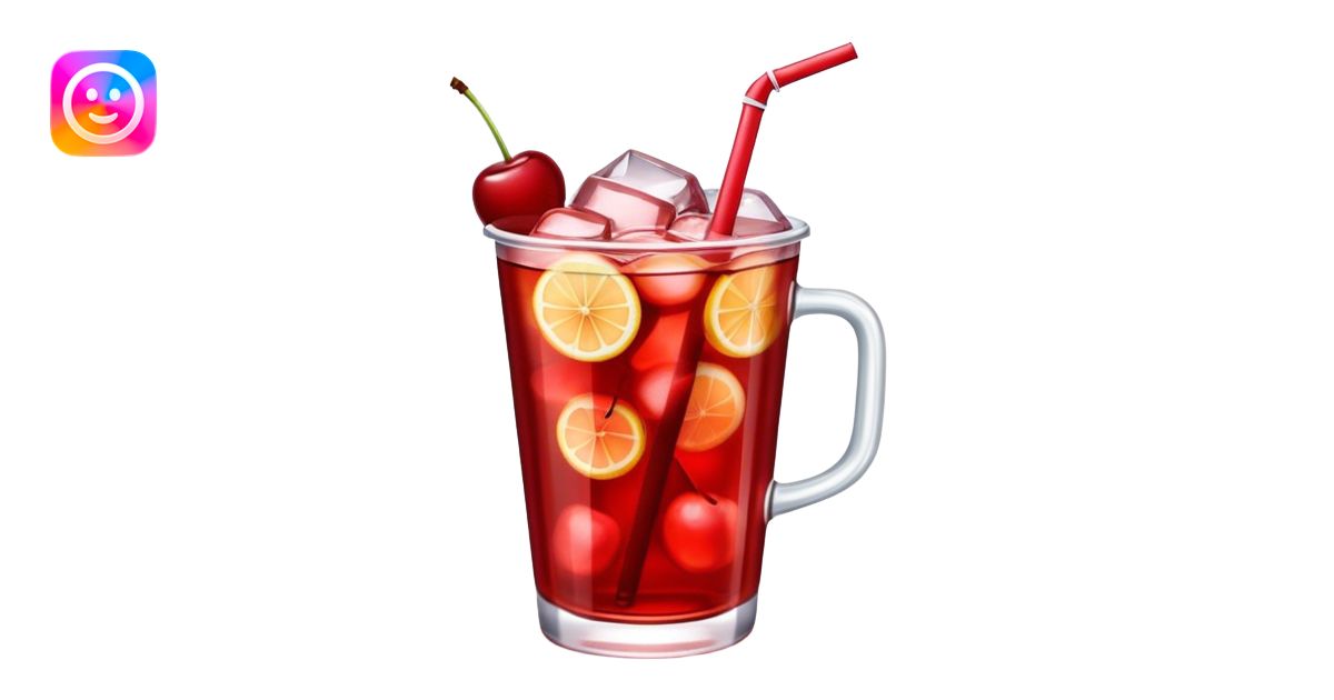 Cherry iced tea emoji | AI Emoji Generator