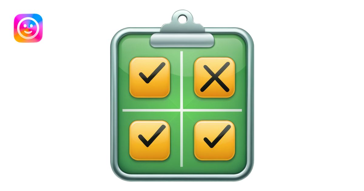 two checkboxes from a checklist with ticks emoji | AI Emoji Generator