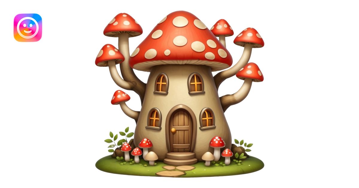 A whimsical style, mysterious yet very warm and beautiful mushroom ...