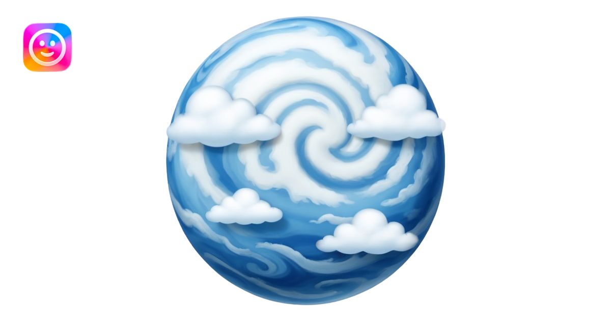 sphere globe planet, surface covered with cloud emoji | AI Emoji Generator