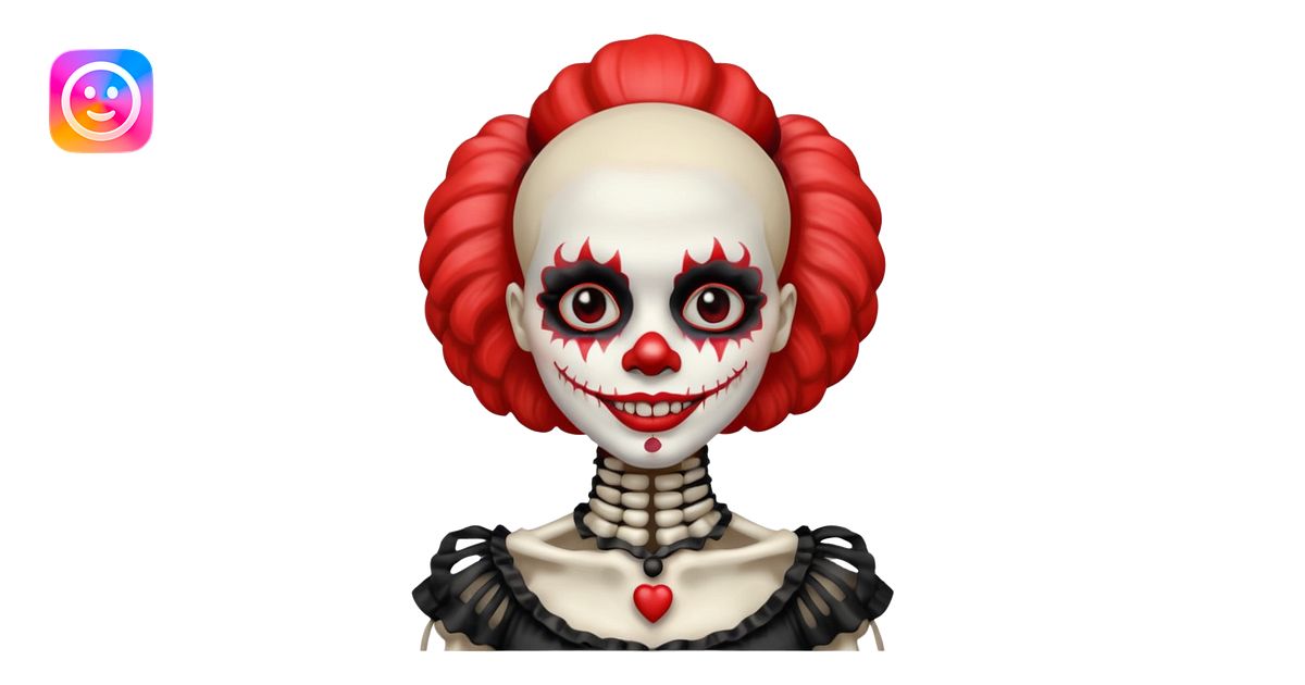 skeleton woman clown with makeup emoji | AI Emoji Generator