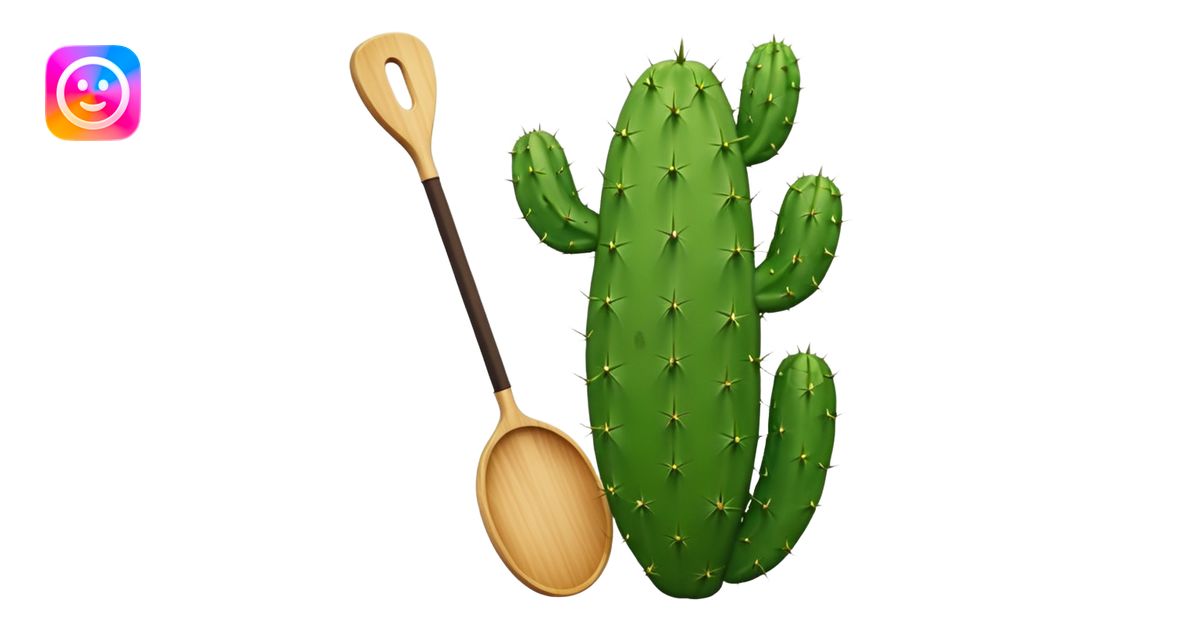 Create a single emoji of a Mexican edible nopal cactus, without thorns ...